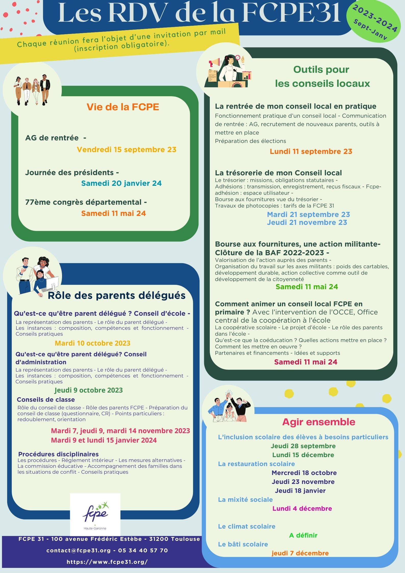 Les RDV de la FCPE 2023-2024 | FCPE